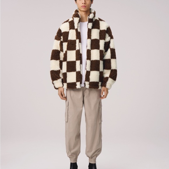 Zara | Jackets & Coats | Zara Men Combination Checkered Plaid Fleece ...